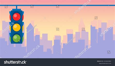 Semaphore Trafficlight Sign Warning Road Street Stock Vector Royalty Free 2152622081