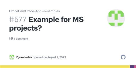 Example For Ms Projects · Issue 577 · Officedevoffice Add In Samples · Github