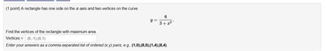 solved a rectangle has one side on the xx axis and