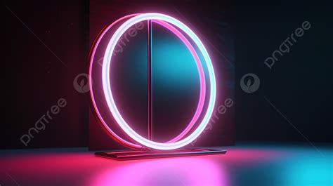 네온 핑크와 블루 원형 프레임으로 미니멀한 3d 렌더링 배경 연기 구름 연기 솜털 구름 배경 일러스트 및 사진 무료