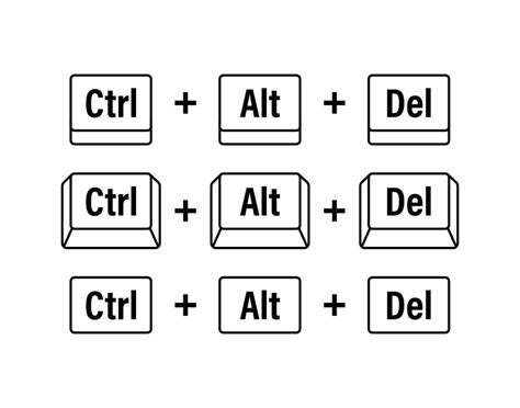 Ctrl Alt Del Shortcut Keys Keyboard Keys Computer Button Vector Stock Illustration 29922744