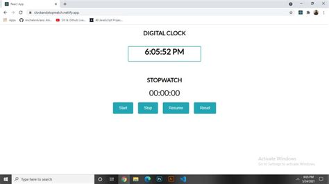 Anzana Poudel On Linkedin Created A Simple Digital Clock And Stopwatch With React Hooks Visit