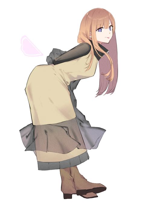 Safebooru 1girl Absurdres Arms Behind Back Blue Eyes Brown Footwear