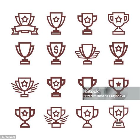 챔피언스 트로피 수상 아이콘 벡터 세트 게임 아이콘입니다 Championship에 대한 스톡 벡터 아트 및 기타 이미지 Championship 경쟁 금속 Istock