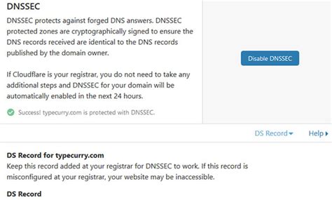 使用Cloudflare的名稱伺服器代管DNS 設定DNSSEC カレー補完計畫