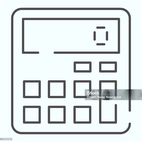 계산기 얇은 선 아이콘입니다 흰색으로 격리된 벡터 일러스트레이션계산 도구입니다 계산기 개요 스타일 디자인 웹 및 응용 프로그램을 위해 설계 Eps 10 0명에 대한 스톡
