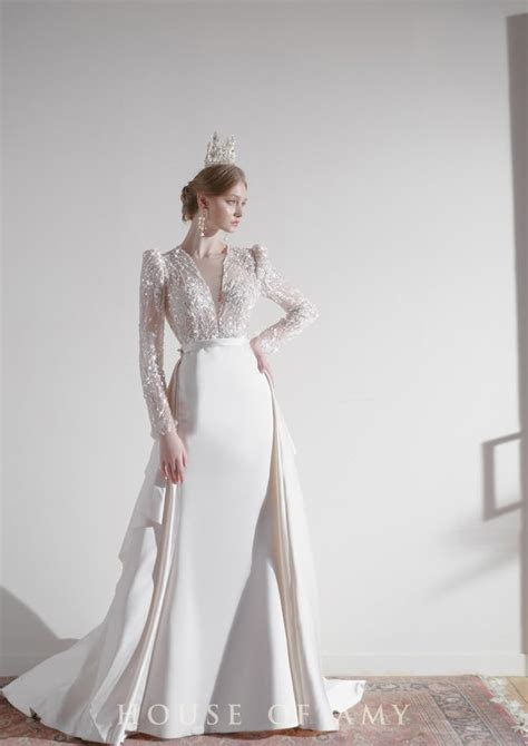 아이웨딩 브랜드 웨딩드레스 하우스오브에이미 Gaun Pengantin Sederhana Pakaian Pernikahan Gaun Pengantin Impian