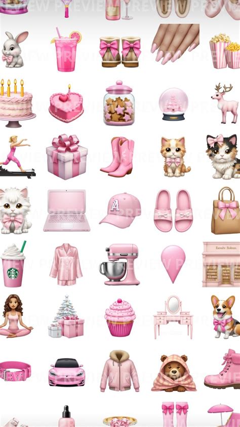 Ios18 Pink Emojis Stickers Aesthetic 200 Light Pink Aesthetic Iphone Emojis Ios18 Apple Stickers