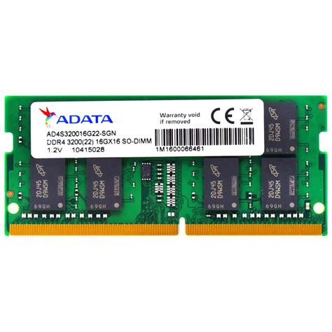 Memoria Adata Premier Ddr4 3200 Mhz 16gb So Dimm Ad4s320016g22sgns Vhngroup Integramos