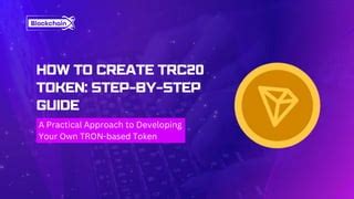 How To Create TRC Token Step By Step Guide Pdf