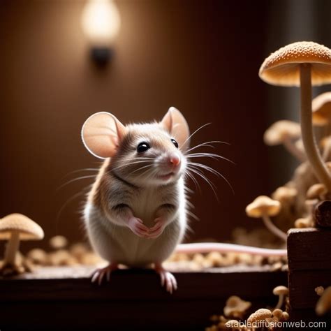 Tiny Mouse In A Corner Of Her Room Cleaning Up Some Fungus That Appears On The Walls Of Her