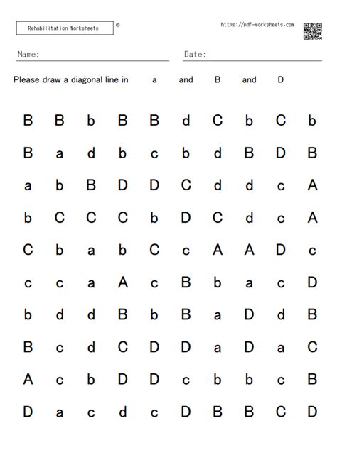 Mixed Case Cancellation Task Target 2 10×10 20sheets Rehabilitation Worksheets