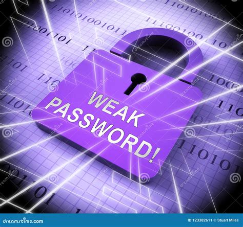 Password Weak Hacker Intrusion Threat 3d Rendering Stock Illustration
