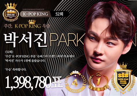 박서진 52회차 남자 가수 예능 셀럽 K Pop King 최고 미남 7회차 현역가왕2 부문 슈퍼스타 브랜드파워 투표 1위 슈퍼스타 투표 결과 김효진 기자 톱스타뉴스