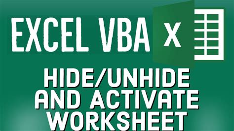 Excel Vba Tutorial For Beginners 29 Vba Hide Or Unhide And Activate A Worksheet In Ms Excel