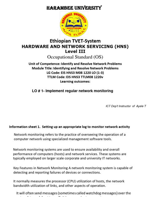 identify and resolve network problems lo1 pdf computer network computer networking