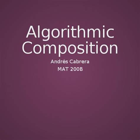 algorithmic composition