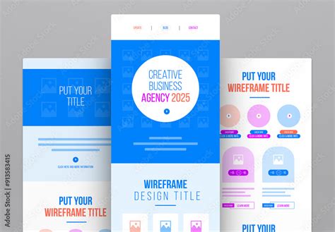 Website Wireframe Layout Kit Stock Template Adobe Stock