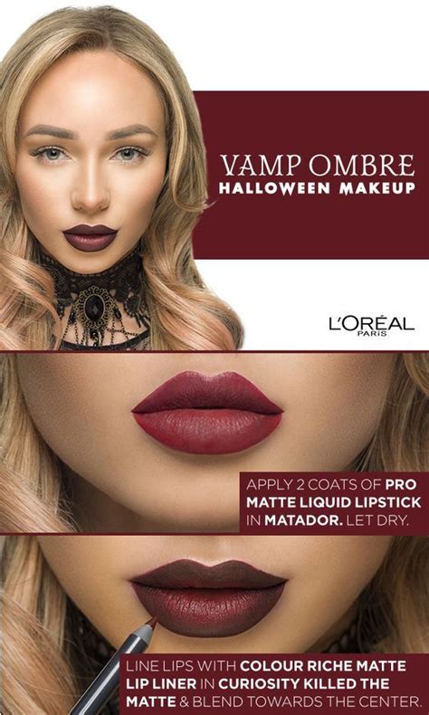 Halloween Makeup How To Vampire Lips Loreal Matte Lips Halloween