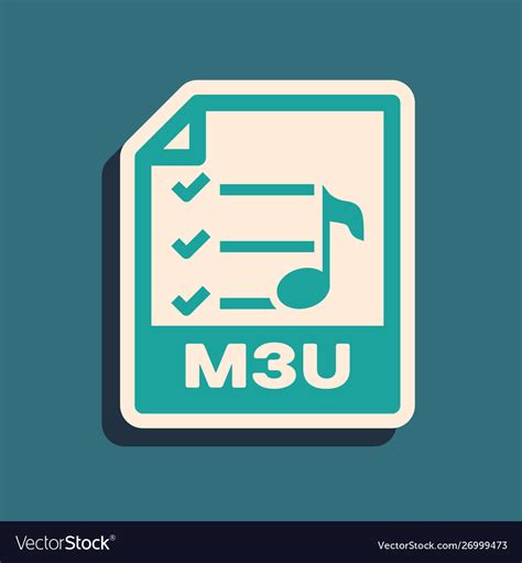 Green M3u File Document Download M3u Button Icon Vector Image
