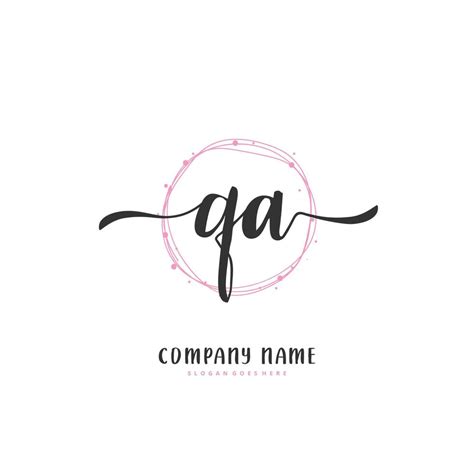Qa Initial Handwriting And Signature Logo Design With Circle Beautiful Design Handwritten Logo