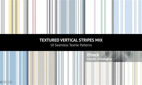 스트라이프 무늬 세트 블루 옐로우 그레이 화이트 그린 핑크 골드 베이지 색의 매끄러운 세로 줄무늬가 현대적인 직물 디자인 텍스처 라인입니다 0명에 대한 스톡 벡터 아트 및