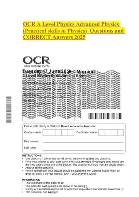 Ocr A Level Physics Advanced Physics Practical Skills In Physics