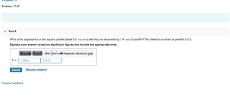 solved problem 17 47 part a what is the capacitance f two