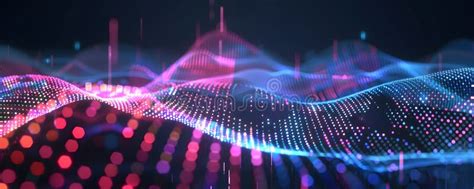 Colorful Digital Data Visualization With Glowing Lights Ai Generated Stock Illustration