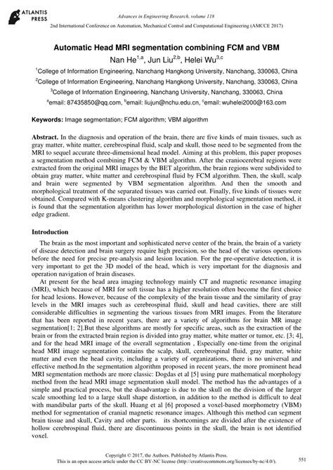 Pdf Automatic Head Mri Segmentation Combining Fcm And Vbm