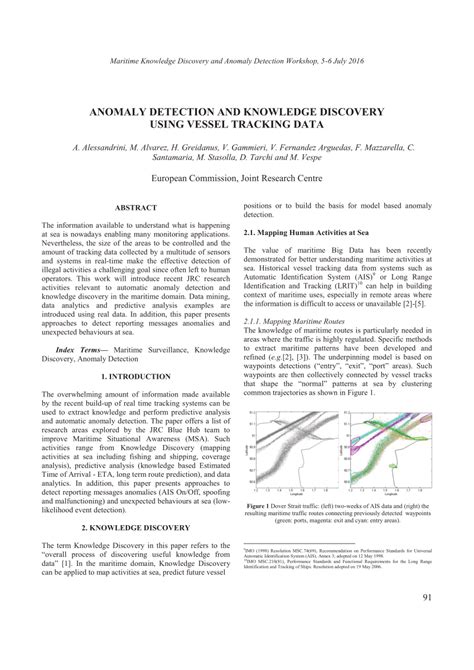 Pdf Anomaly Detection And Knowledge Discovery Using Vessel Tracking Data