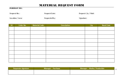 Material Request Form