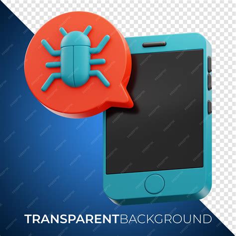 Premium Psd Premium Cyber Debug Phone Icon 3d Rendering On Isolated Background Png