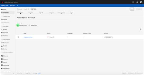 Create An Oracle Db Source Connection In The Ui Adobe Experience Platform