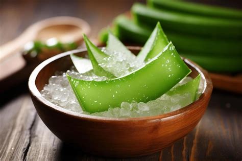 Premium Ai Image A Bowl Of Ice Cubes Of Ice Cubes With A Green Cucumber In It