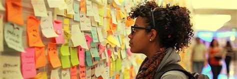 Creative Brainstorming Session With Sticky Notes Premium Ai Generated Image