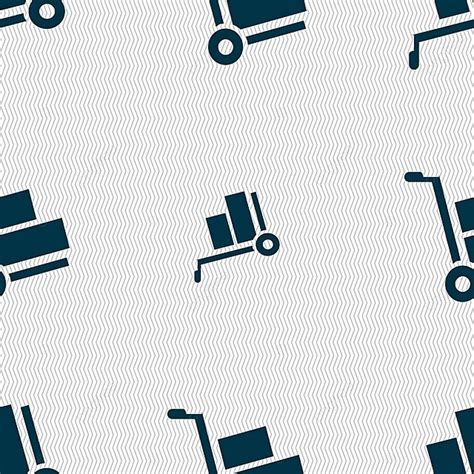 Vector Loader Icon Sign With Geometric Texture In A Seamless Pattern Vector Heavy Trolley