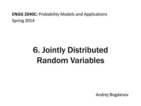 ppt 6 jointly distributed random variables powerpoint presentation