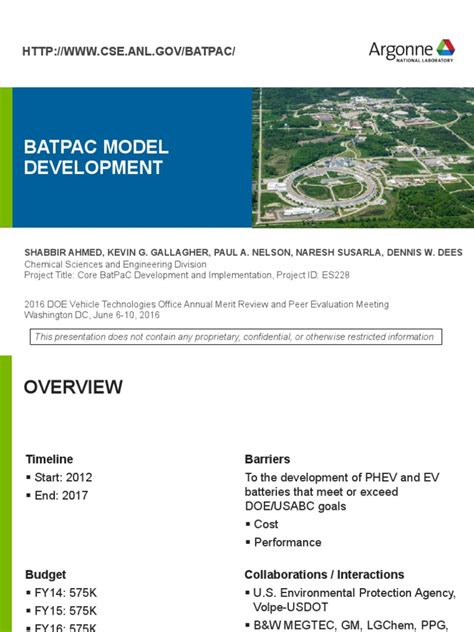 Argonne Batpac Model Development Ahmed 2016 O Ppt Pdf Lithium Ion Battery Electrode