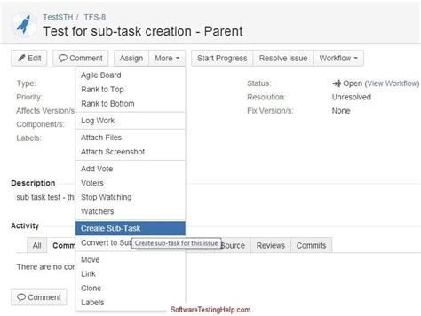 Pod Zadanie Jira Z Przykładem Jira Create Sub Task Narzędzia Do Testowania Oprogramowania