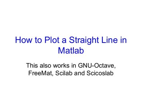 plot a straight line in matlab