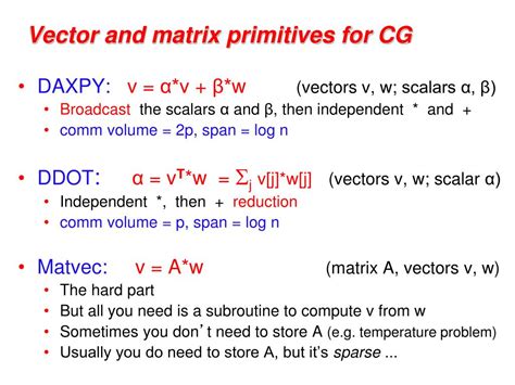 Ppt Conjugate Gradients Sparse Matrix Vector Multiplication Graphs And Meshes Powerpoint