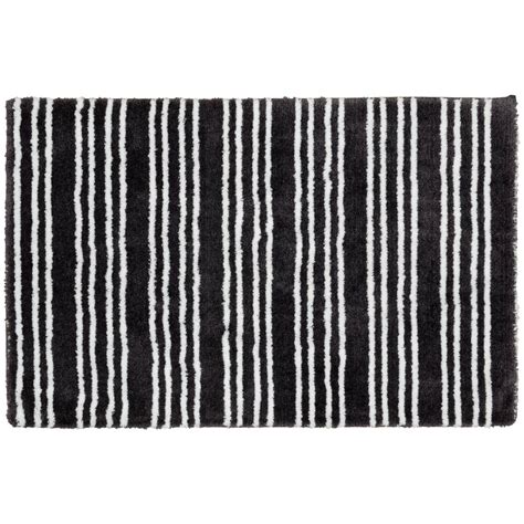 Black And White Striped Bath Rug Rugs By Style Solid Rugs Patterned