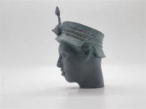 Ori Olokun Head Bust 3d Printed Ife Bronze Statue African Figurine Benin Bronze Tribal