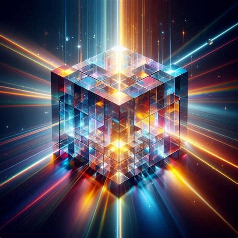 Prisma Glass Cube Solitaire Colorful Light Spectrum Social Media Avatar