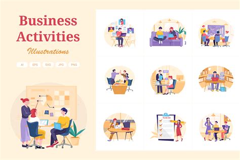 Business Activities Illustration Concept Graphic By Freeslab88