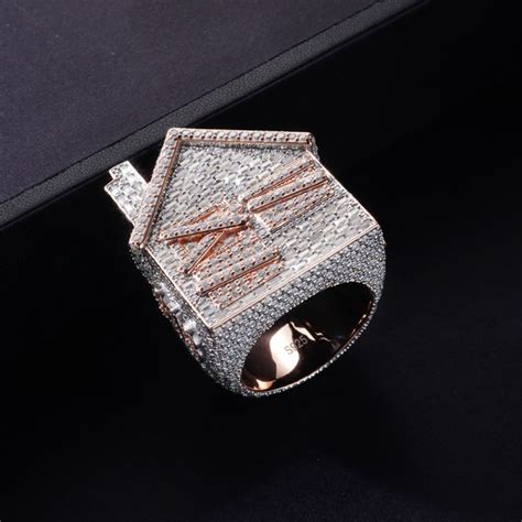 Made To Order Trap House Moissanite Custom S925 Silver Mens Ring