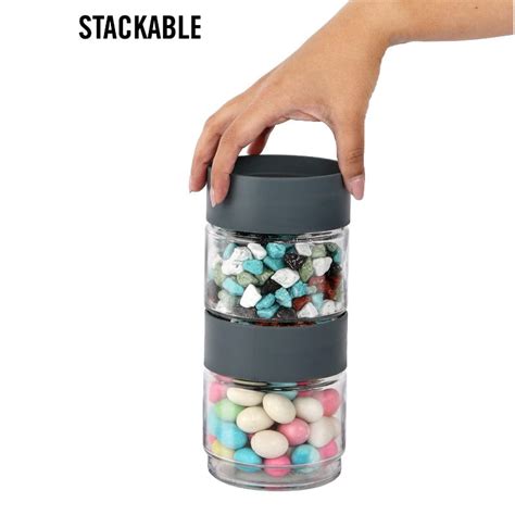 Stackable Glass Storage Bottles 5 Pcs