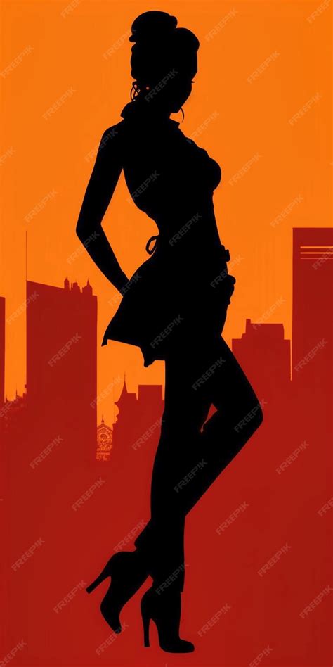Premium Ai Image Silhouette Of Woman In Booties Art Vintage Fashion Generative Ai