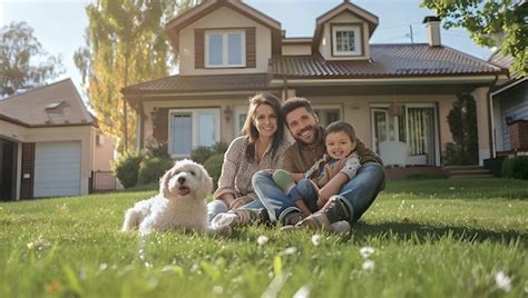 Familia Feliz Con Dos Hijos Y Perro Blanco Sentado 1721033691 1